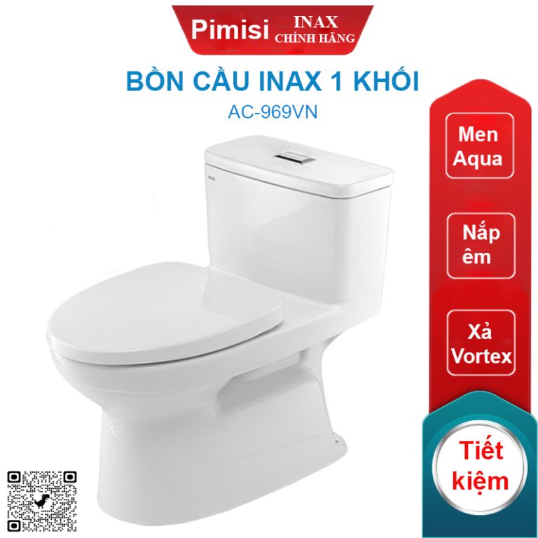 Bồn cầu INAX 969 (1 khối AC 969VN) | Tổng kho INAX Hà Nội