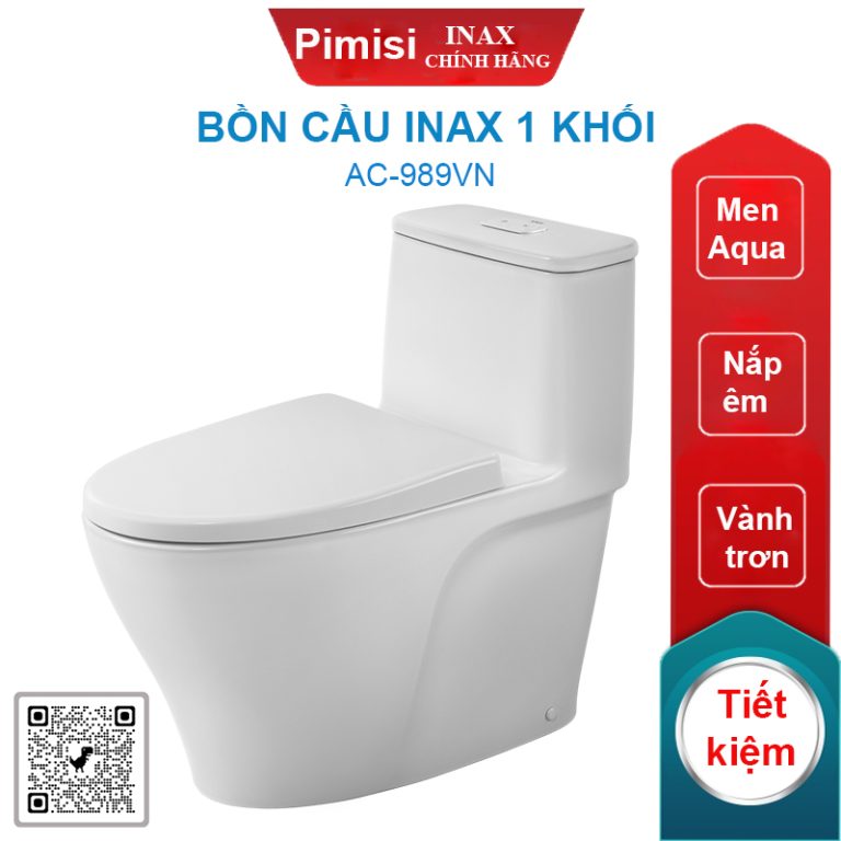 Bồn cầu inax 1 khối AC-989VN liền khối | Tổng kho inax HN